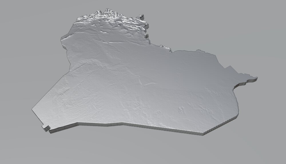 Iraq Terrain Map 3D model - Download Landscapes on 3DModels.org