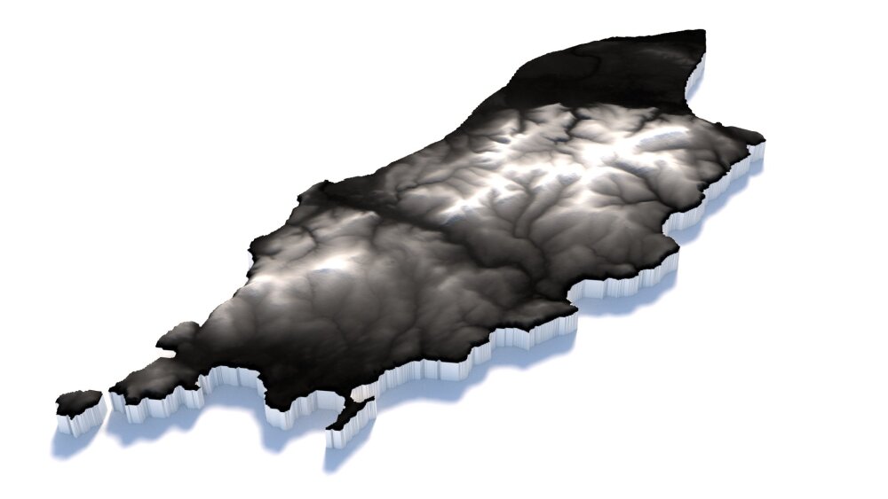 Isle of Man Ellan Vannin Terrain Map 3D model - Download Landscapes on ...
