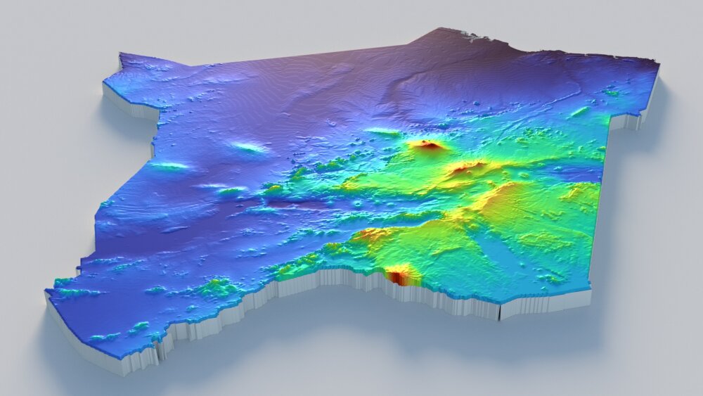 Kenya Terrain Map 3D model - Download Landscapes on 3DModels.org