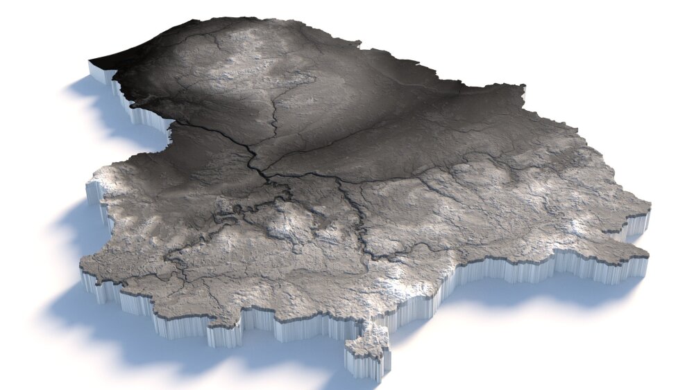 Lithuania Lietuva Terrain Map 3D model - Download Landscapes on ...