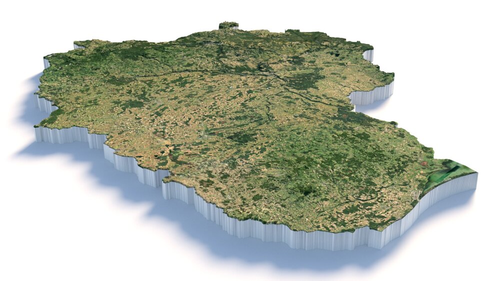 Lithuania Lietuva Terrain Map 3D model - Download Landscapes on ...