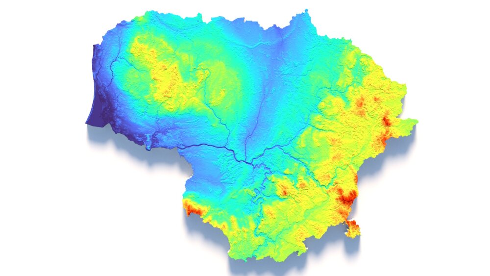 Lithuania Lietuva Terrain Map 3D model - Download Landscapes on ...