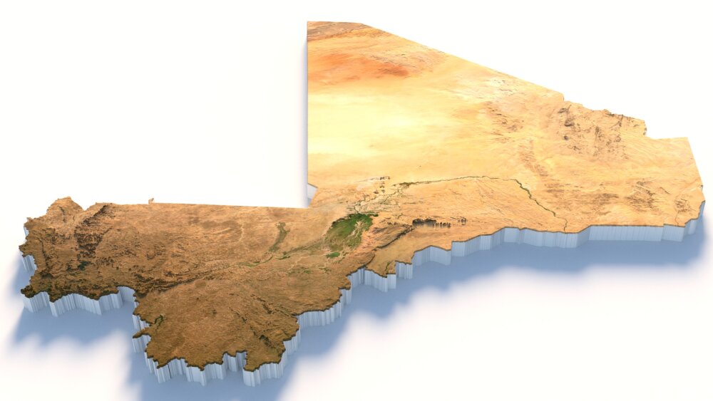 Mali Terrain Map 3D model - Download Landscapes on 3DModels.org