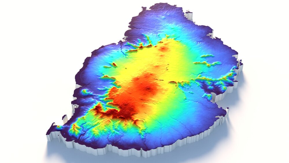 Mauritius Maurice Moris Terrain Map 3D model - Download Landscapes on ...