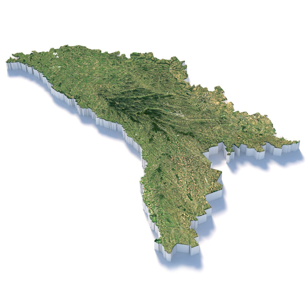 Moldova Terrain Map 3D model - Download Landscapes on 3DModels.org