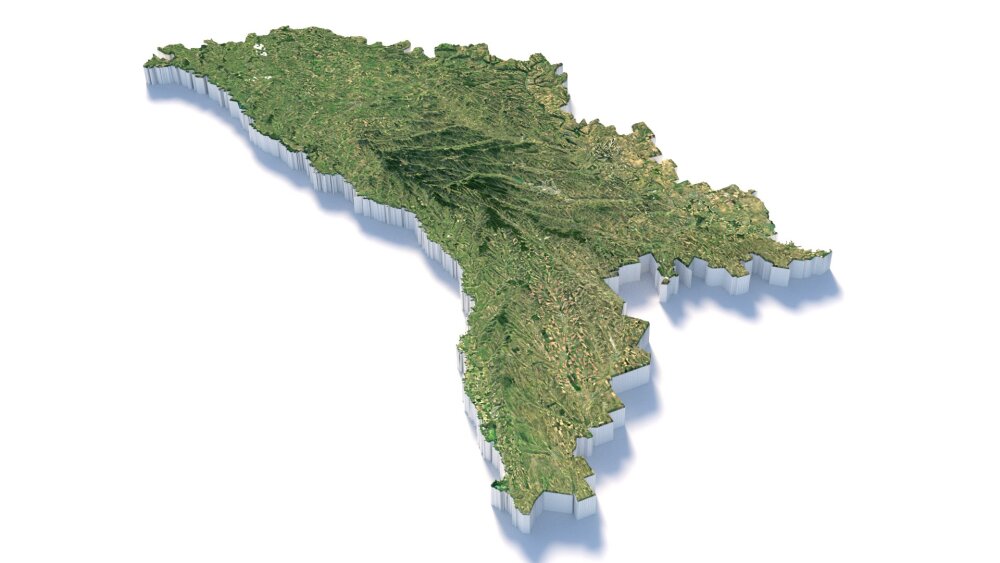 Moldova Terrain Map 3D model - Download Landscapes on 3DModels.org