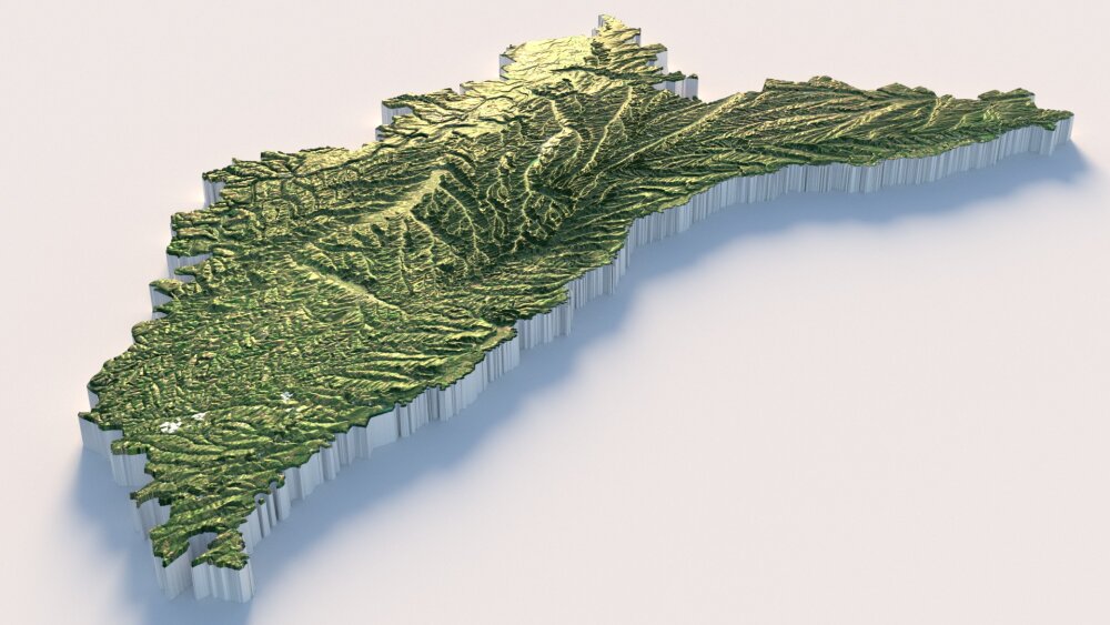 Moldova Terrain Map 3D model - Download Landscapes on 3DModels.org