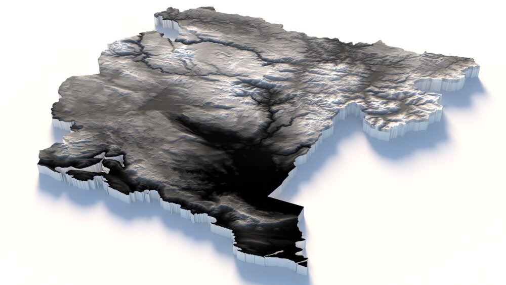 Montenegro Terrain Map 3D model - Download Landscapes on 3DModels.org