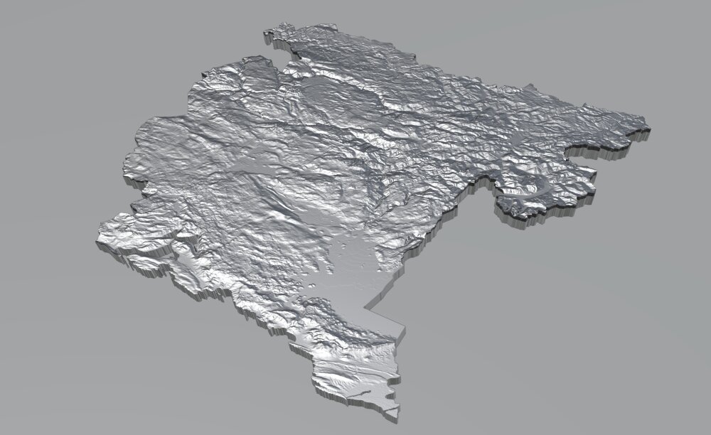 Montenegro Terrain Map 3D model - Download Landscapes on 3DModels.org