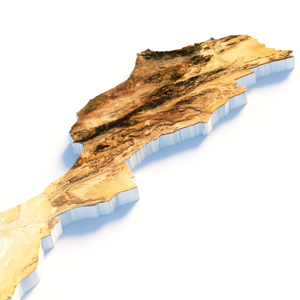 Morocco Terrain Map 3D model - Download Landscapes on 3DModels.org