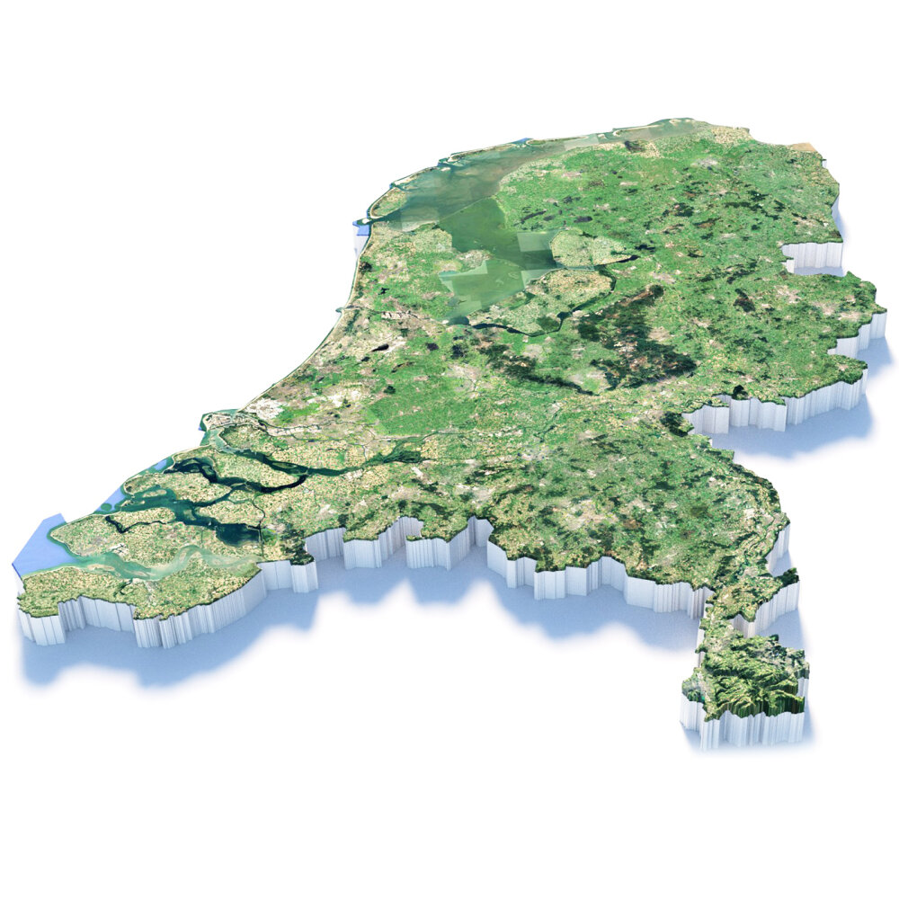 Netherlands Terrain Map 3D model - Download Landscapes on 3DModels.org