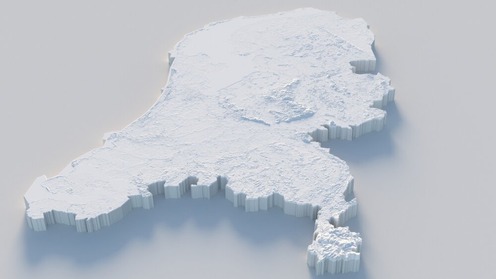 Netherlands Terrain Map 3D model - Download Landscapes on 3DModels.org
