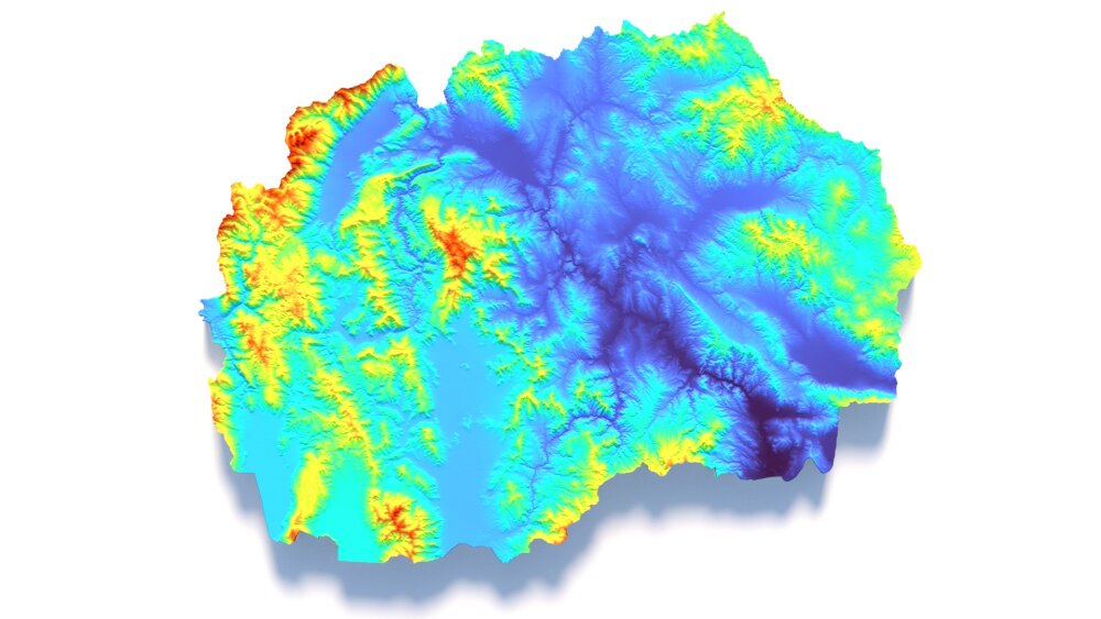 North Macedonia Terrain Map 3D model - Download Landscapes on 3DModels.org