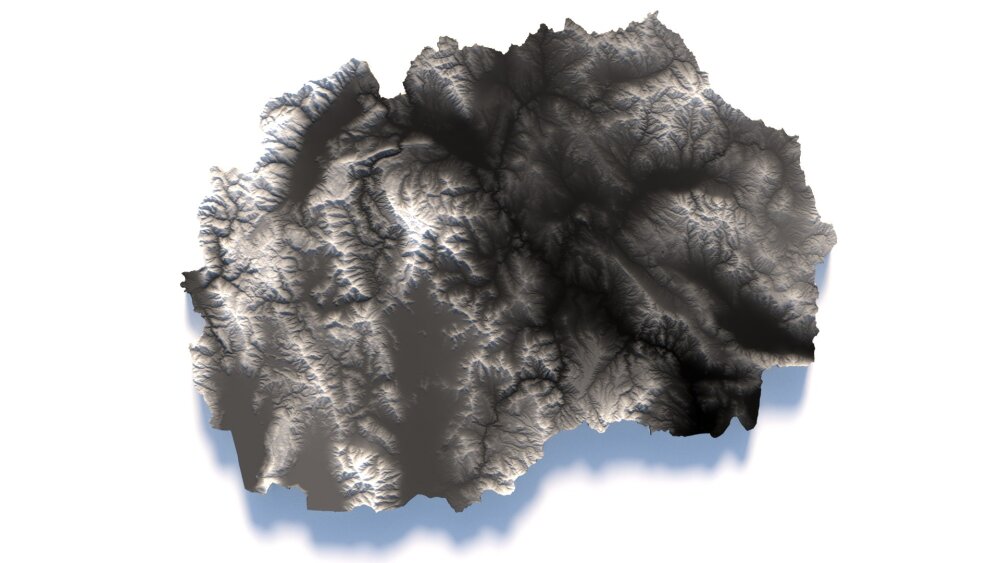 North Macedonia Terrain Map 3D model - Download Landscapes on 3DModels.org