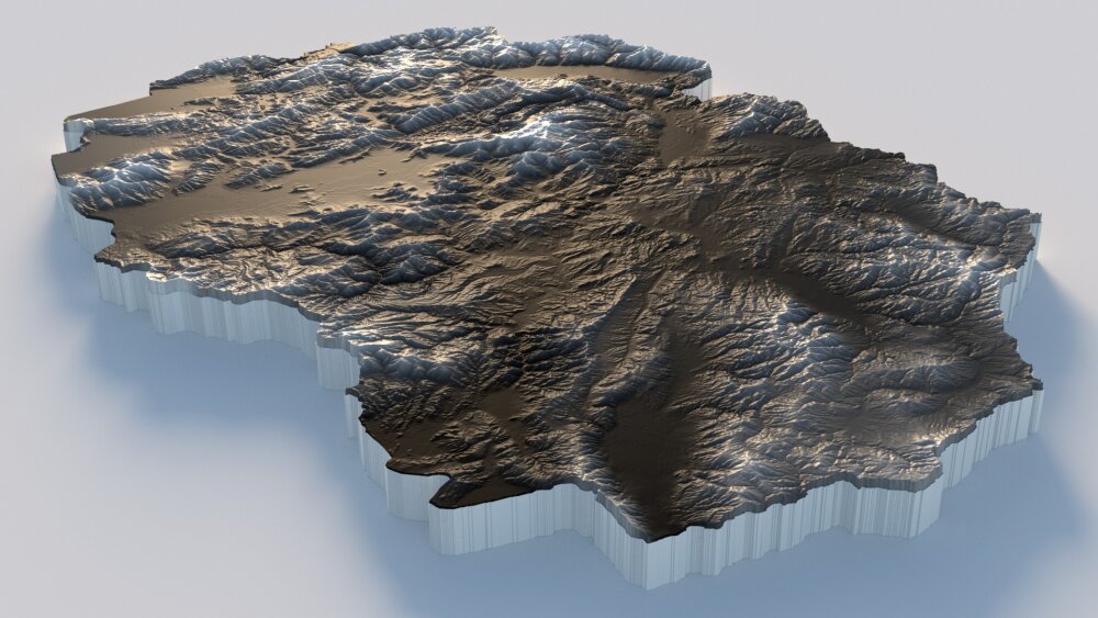 North Macedonia Terrain Map model 3D - Unduh Lanskap pada 3DModels.org