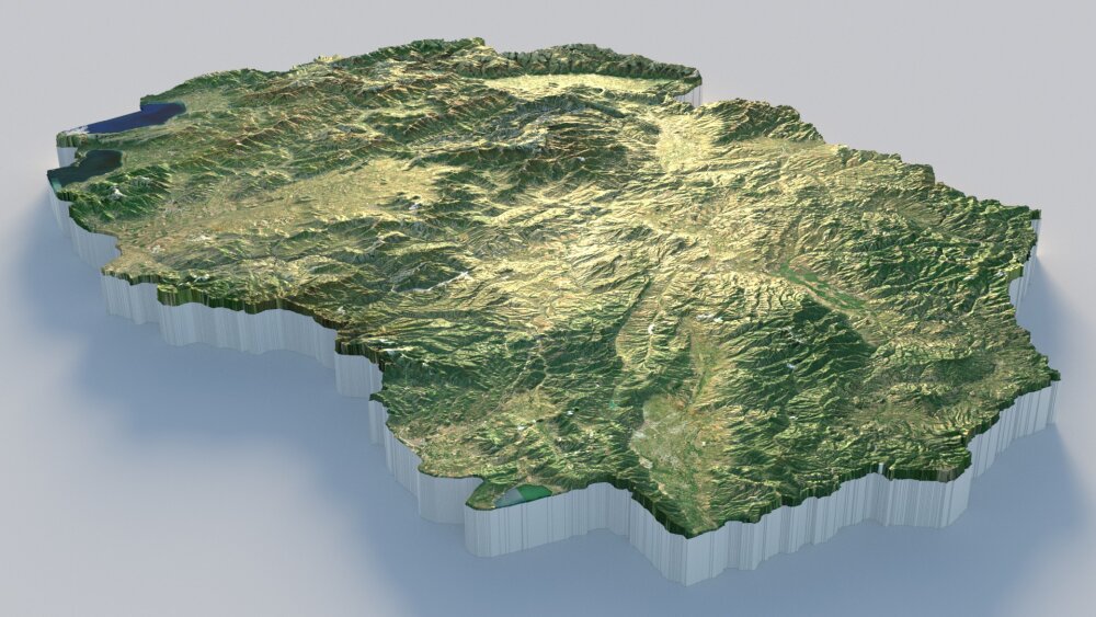 North Macedonia Terrain Map 3D model - Download Landscapes on 3DModels.org