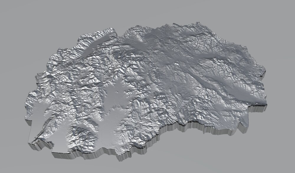 North Macedonia Terrain Map 3D model - Download Landscapes on 3DModels.org