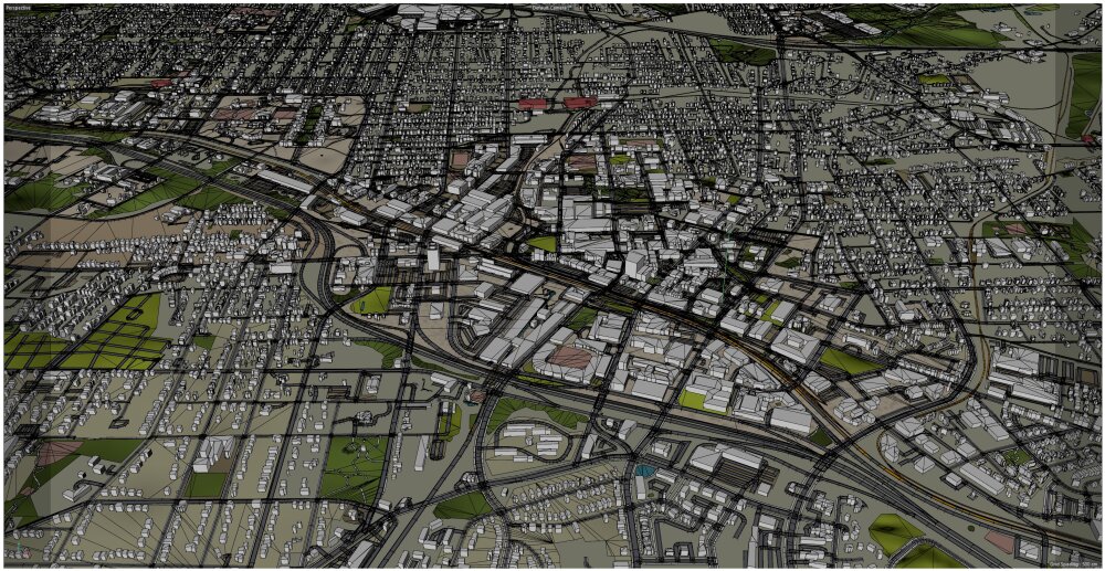 Durham North Carolina USA 40km 3D model - Download City on 3DModels.org