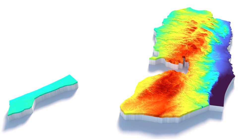 Palestine Terrain Map 3D model - Download Landscapes on 3DModels.org
