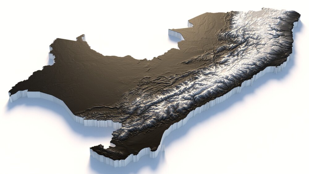 Mapa de Relieve de Perú Modelo 3D - Descargar Paisajes activado ...