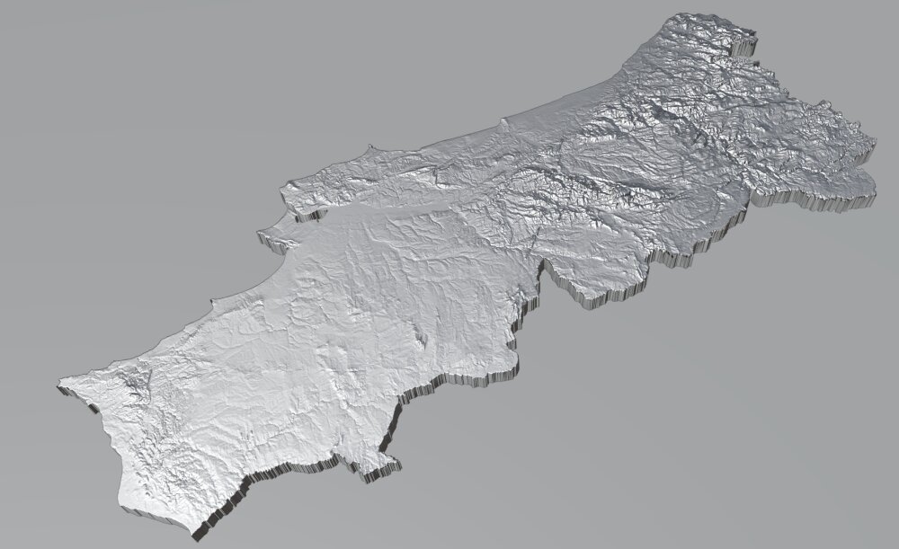 Portugal Terrain Map 3D model - Download Landscapes on 3DModels.org