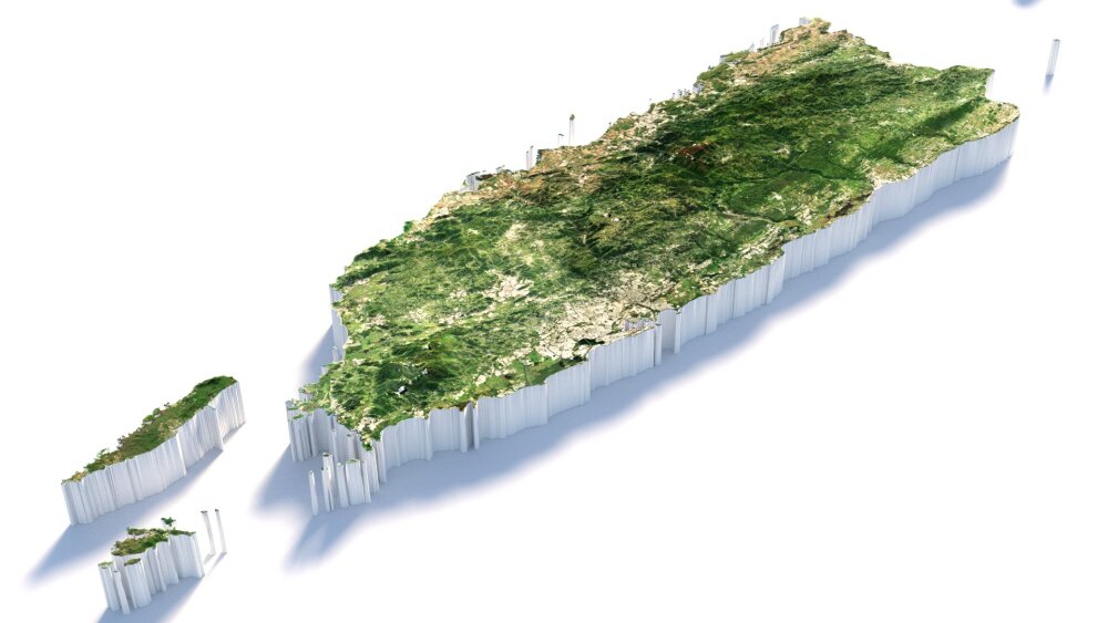 Puerto Rico Terrain Map 3D model - Download Landscapes on 3DModels.org