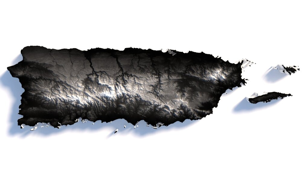 Puerto Rico Terrain Map 3D model - Download Landscapes on 3DModels.org