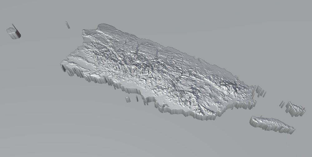 Puerto Rico Terrain Map 3D model - Download Landscapes on 3DModels.org