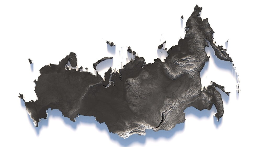 Russia Terrain Map 3D model - Download Landscapes on 3DModels.org