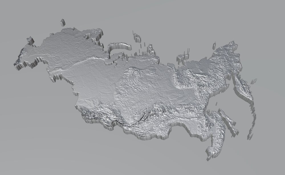 Russia Terrain Map 3D model - Download Landscapes on 3DModels.org