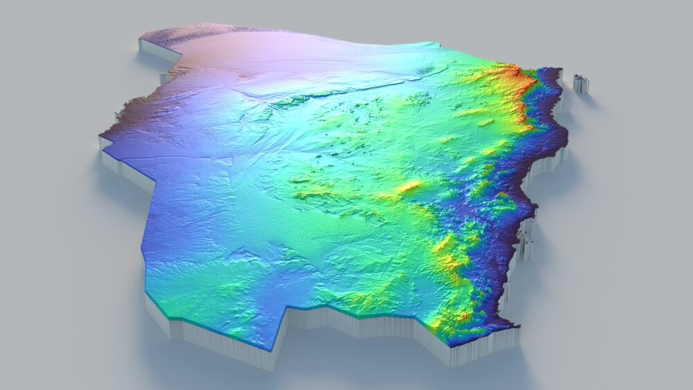 Saudi Arabia Terrain Map 3D model - Download Landscapes on 3DModels.org