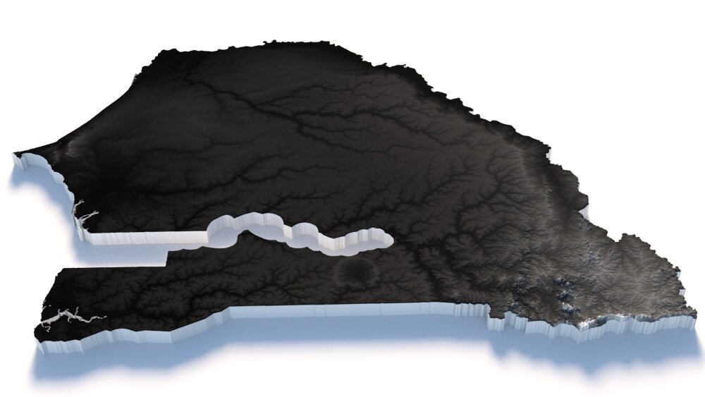 Senegal Terrain Map 3D model - Download Landscapes on 3DModels.org