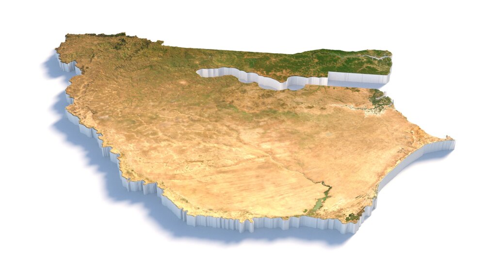 Senegal Terrain Map 3D model - Download Landscapes on 3DModels.org