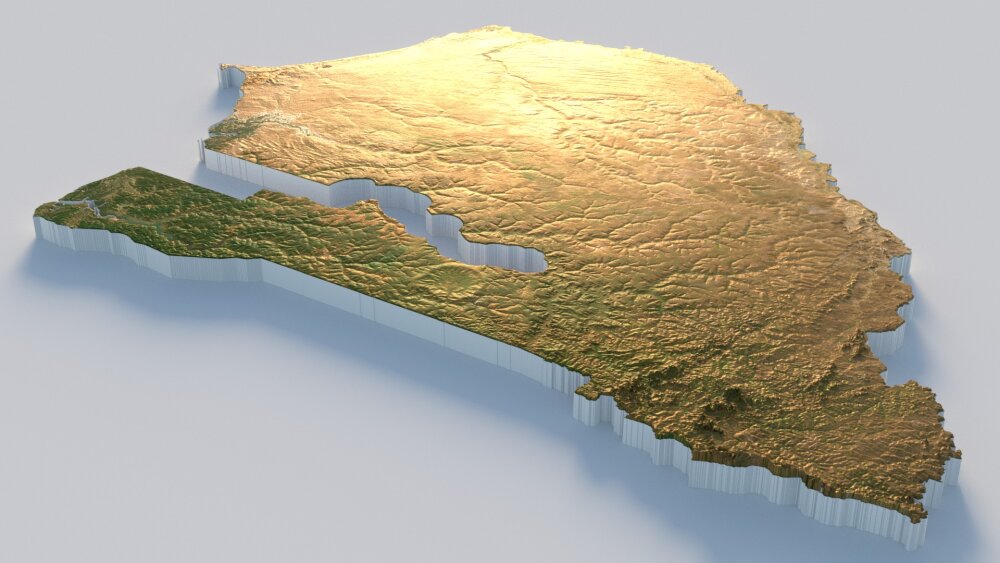 Senegal Terrain Map 3D model - Download Landscapes on 3DModels.org