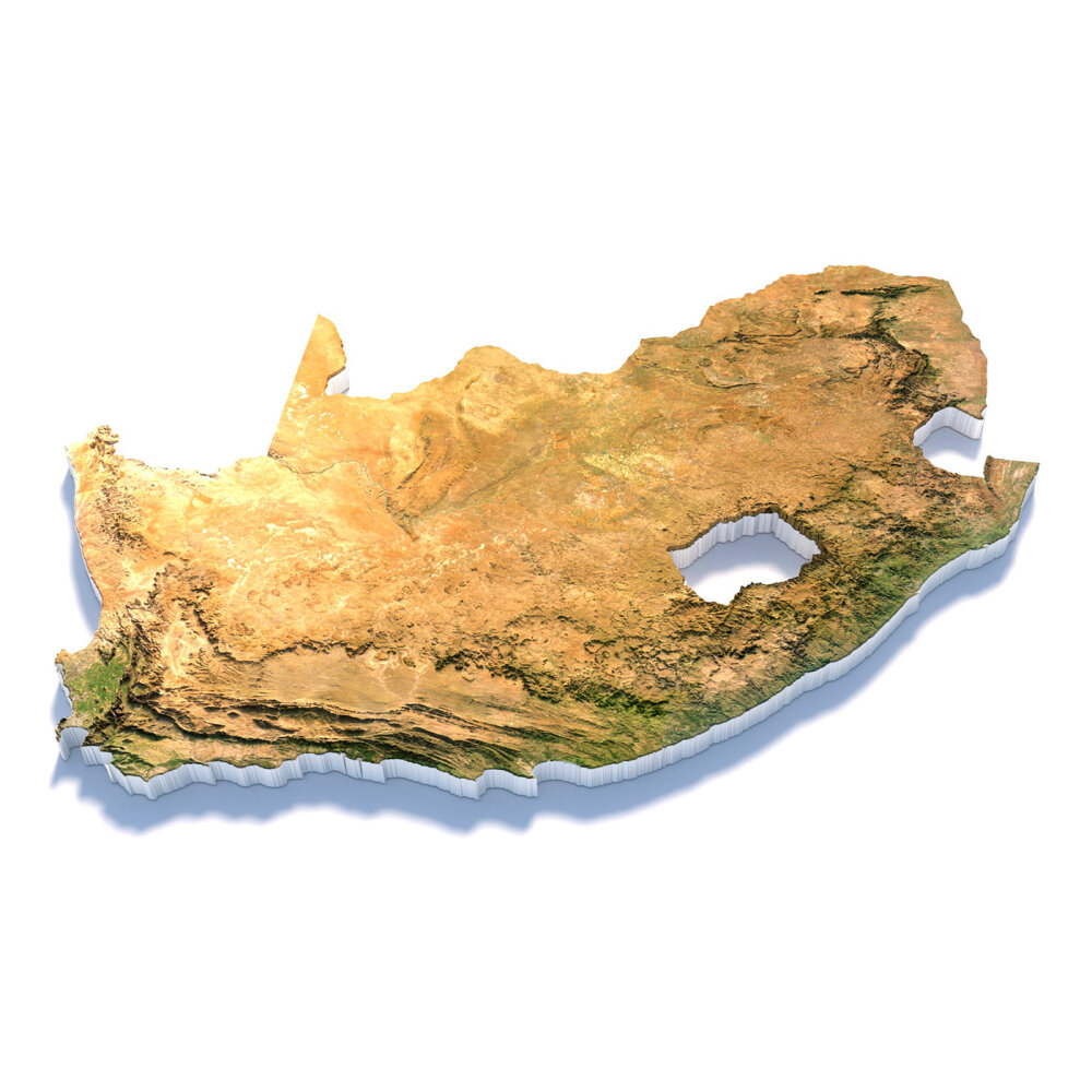 South Africa Terrain Map 3D model - Download Landscapes on 3DModels.org