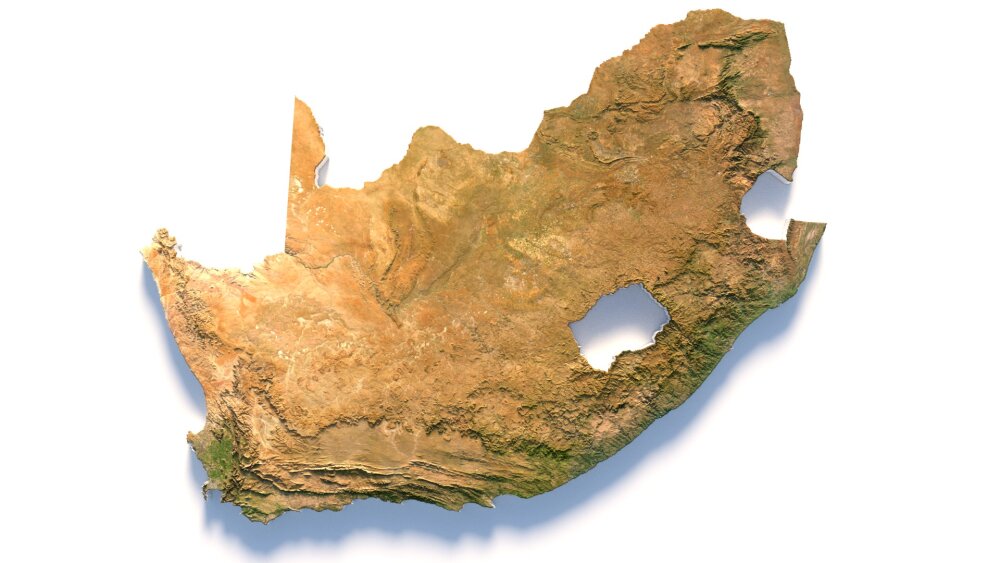 South Africa Terrain Map 3D model - Download Landscapes on 3DModels.org