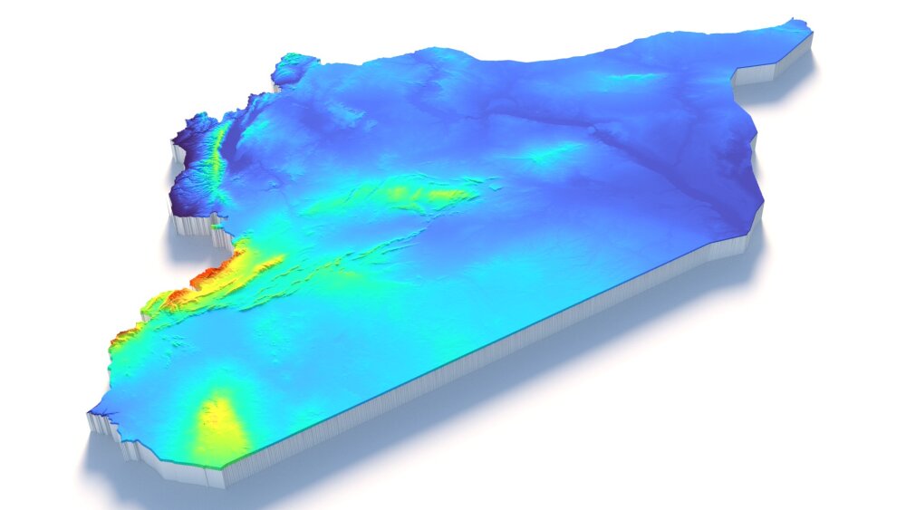 Syria Terrain Map 3D model - Download Landscapes on 3DModels.org