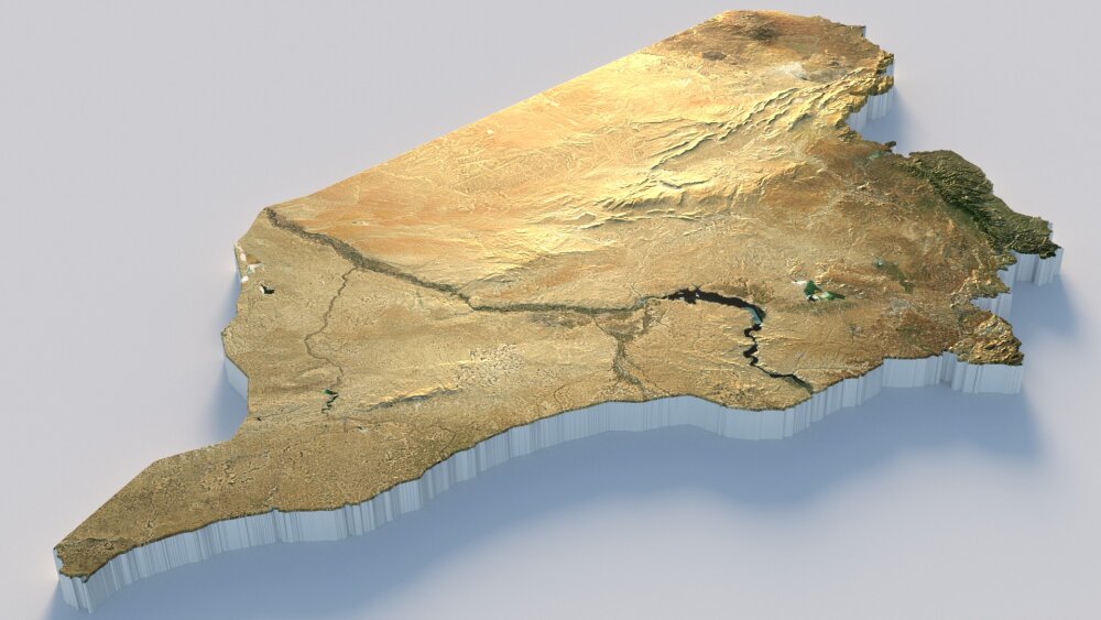 Syria Terrain Map 3D model - Download Landscapes on 3DModels.org