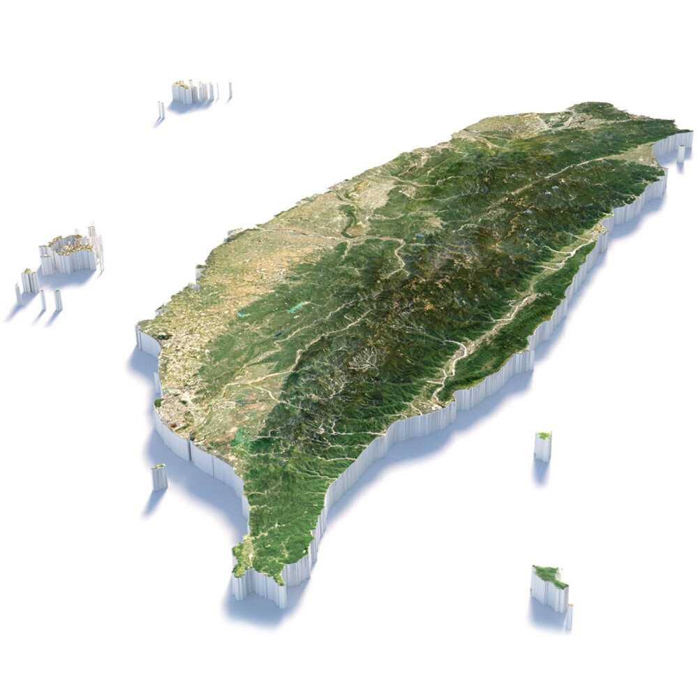 Taiwan Terrain Map 3D model - Download Landscapes on 3DModels.org