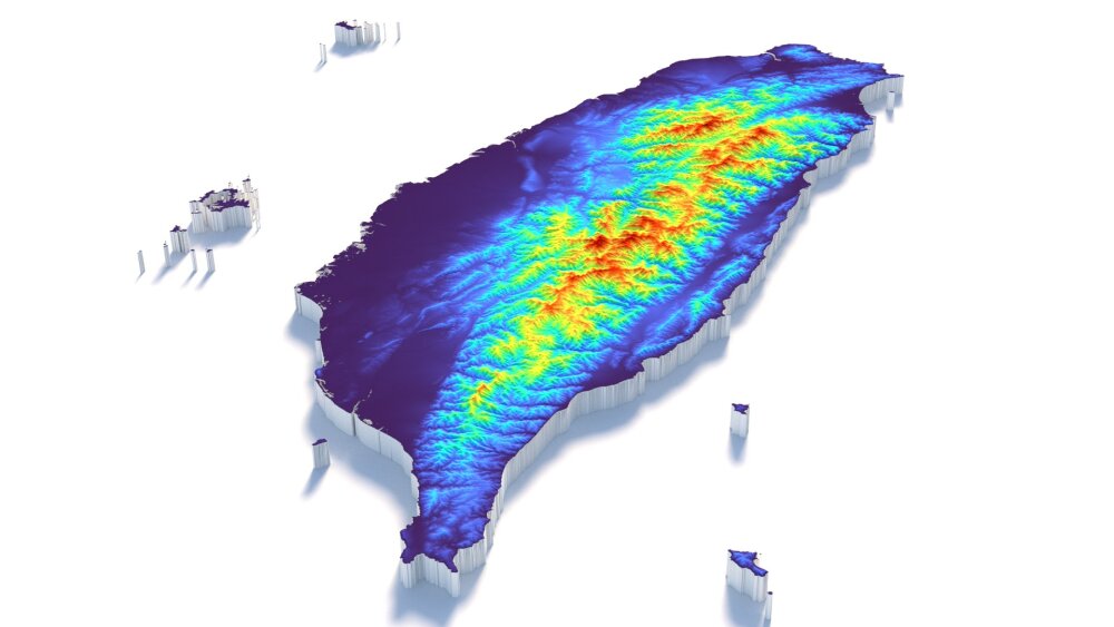 Taiwan Terrain Map 3D model - Download Landscapes on 3DModels.org