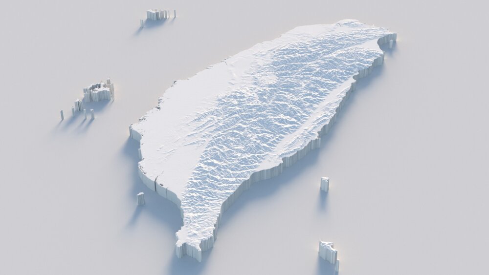 Taiwan Terrain Map 3D model - Download Landscapes on 3DModels.org
