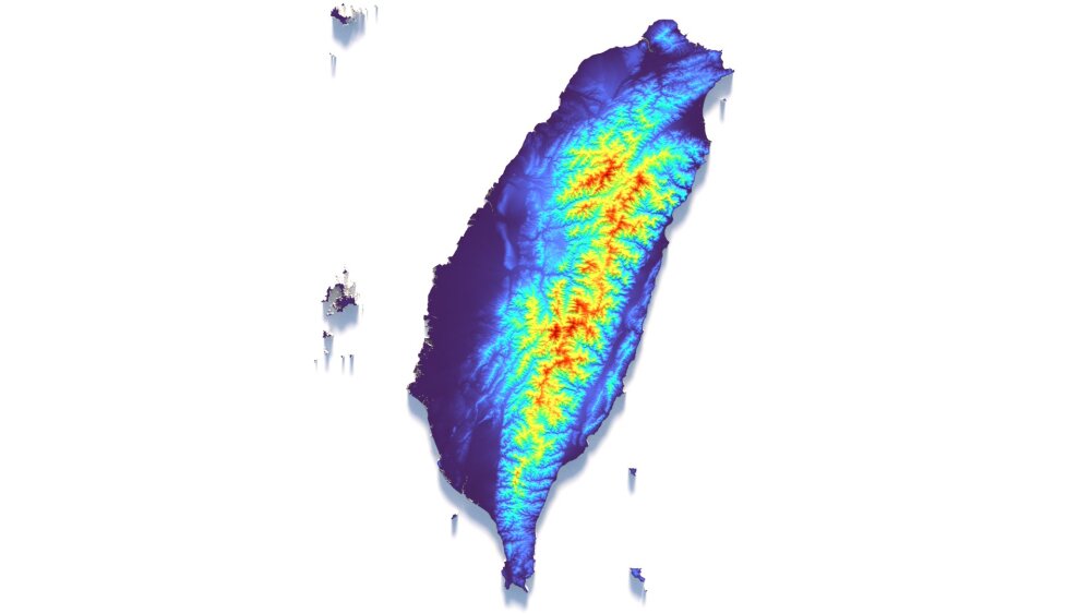 Taiwan Terrain Map Modelo 3D - Descargar Paisajes on 3DModels.org