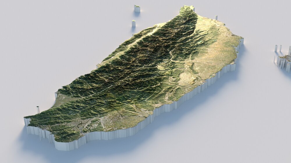Taiwan Terrain Map 3D model - Download Landscapes on 3DModels.org