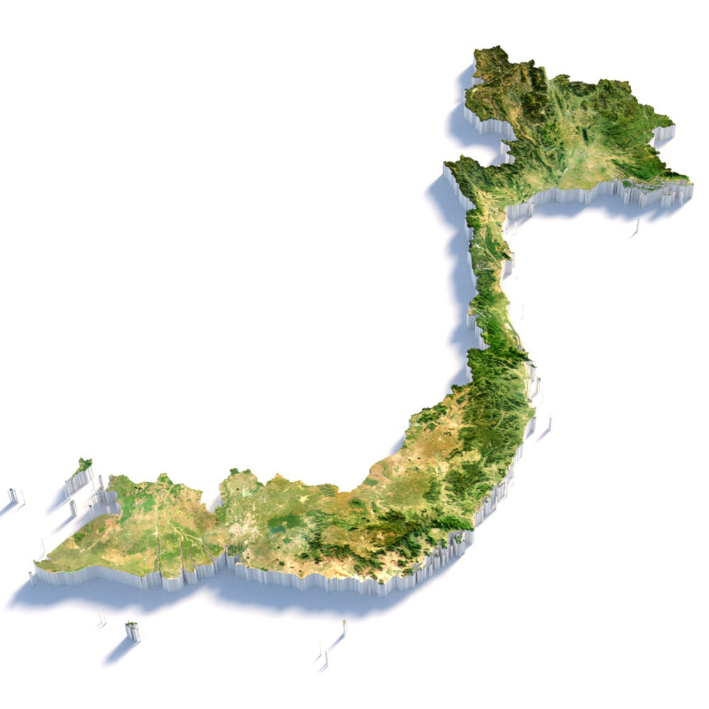 Vietnam Terrain Map 3D model - Download Landscapes on 3DModels.org