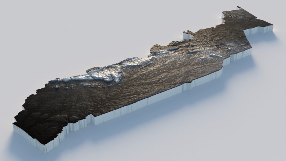 Mapa del Terreno de Togo Modelo 3D - Descargar Paisajes on 3DModels.org