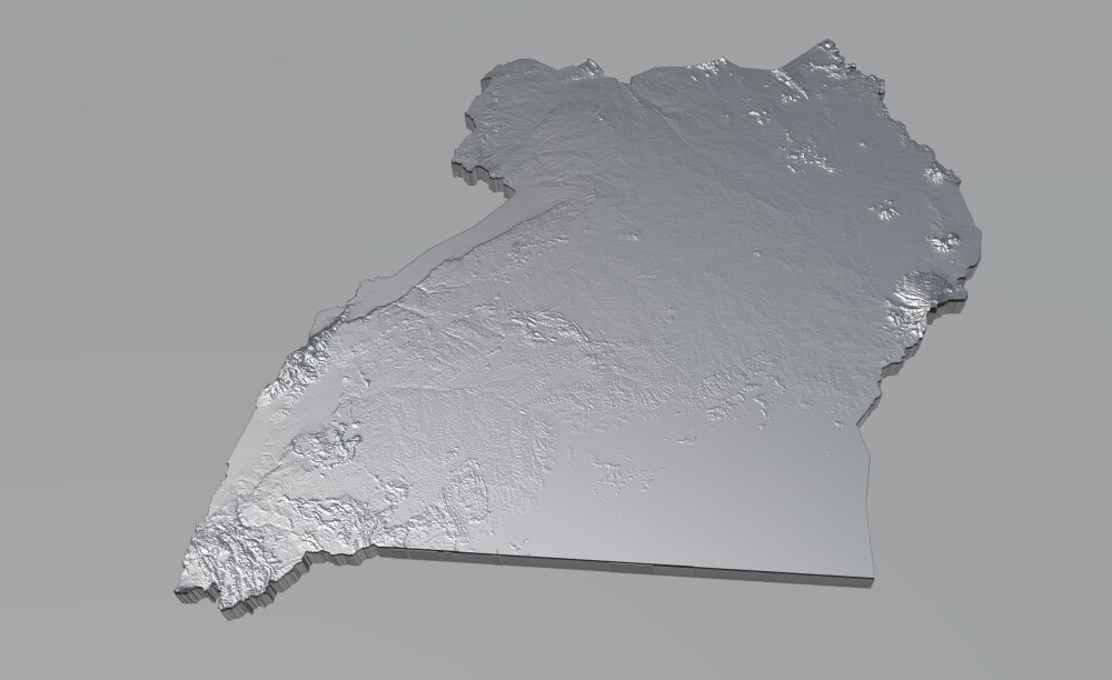 Uganda Terrain Map 3D model - Download Landscapes on 3DModels.org