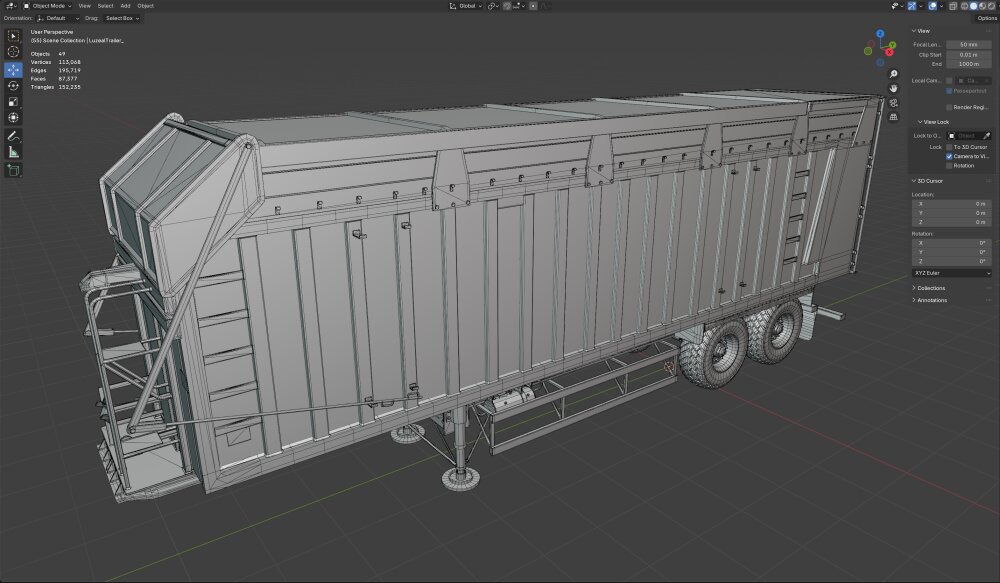 Cmc Harvester Trailer 3D model - Download Trailer on 3DModels.org