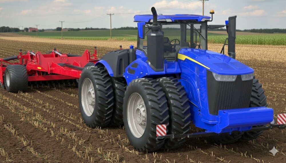 Trator Agrícola Com Implemento de Cultivo Modelo 3D - Baixar Tratores ...