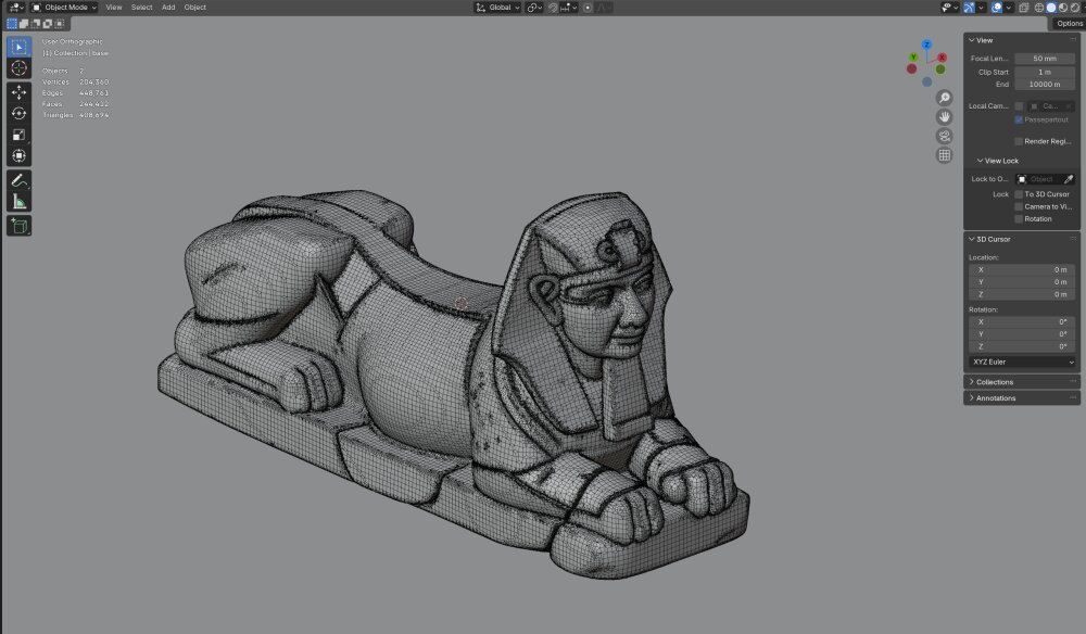 Ancient Egyptian Sphinx 3D model - Download Sculptures on 3DModels.org