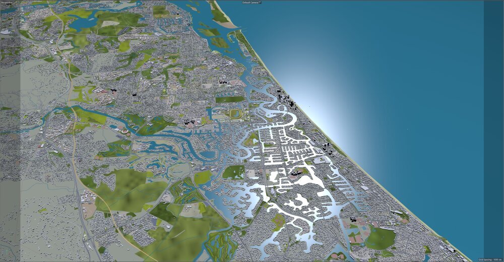 Gold Coast Tweed Heads in Australia 80km 3D model - Download City on ...